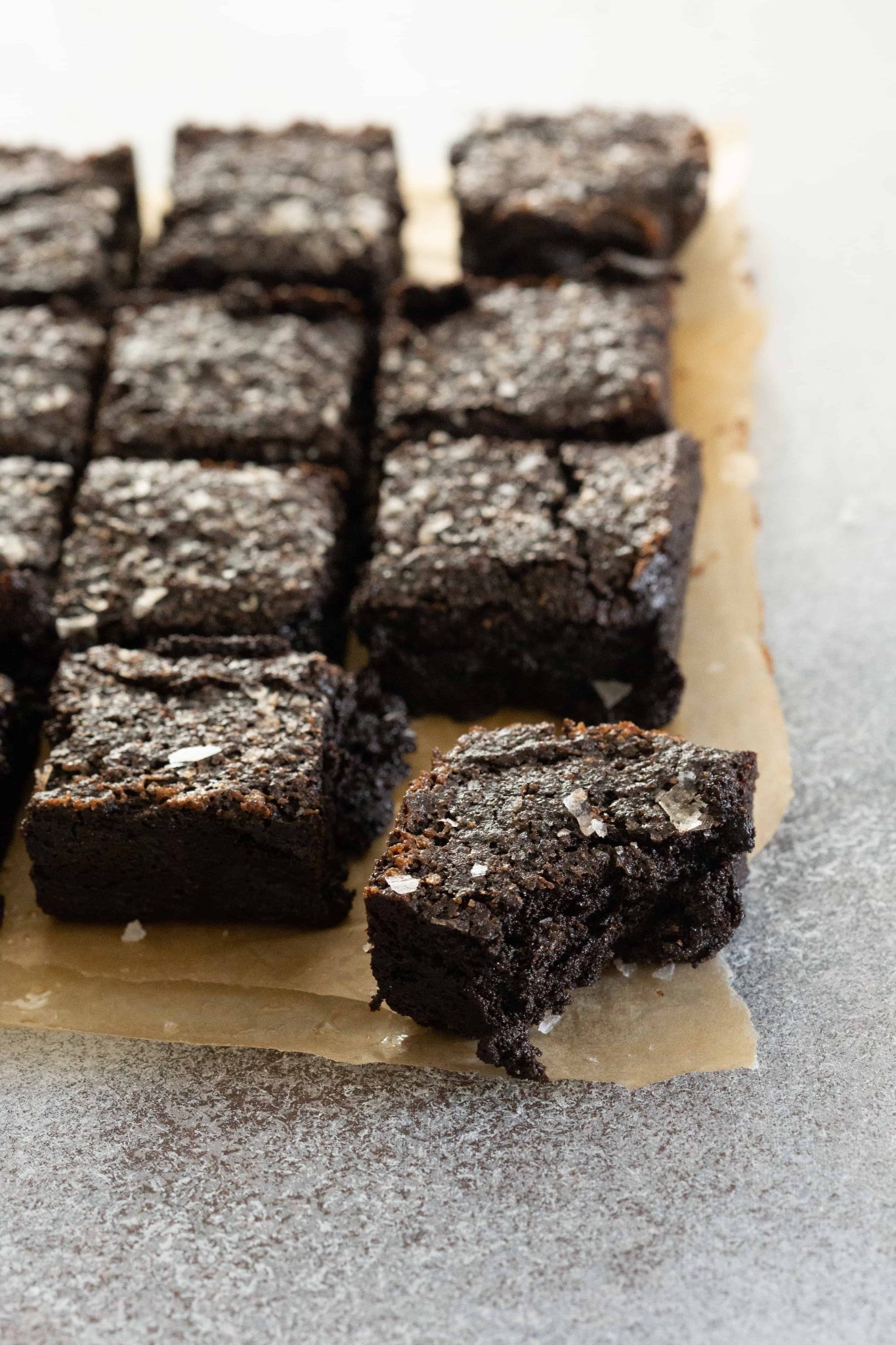 Fudgy Sea Salt Brownies - The Baker Chick