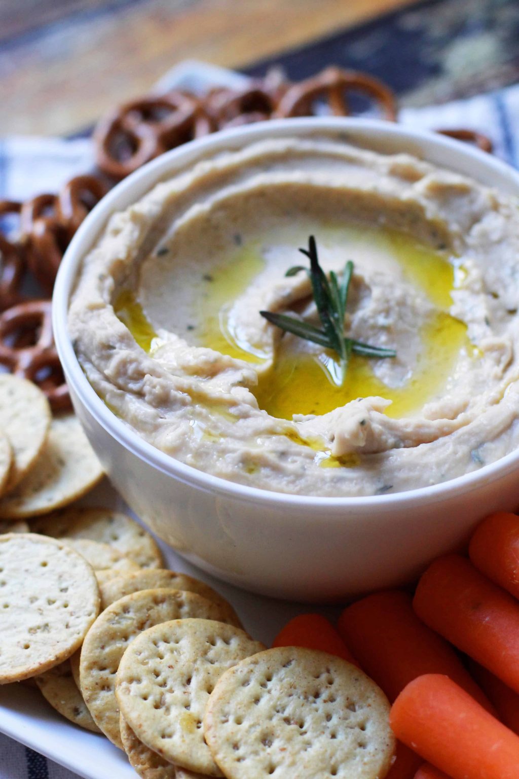 White Bean Lemon Rosemary Dip - The Baker Chick
