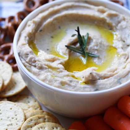 White Bean Lemon Rosemary Dip - The Baker Chick