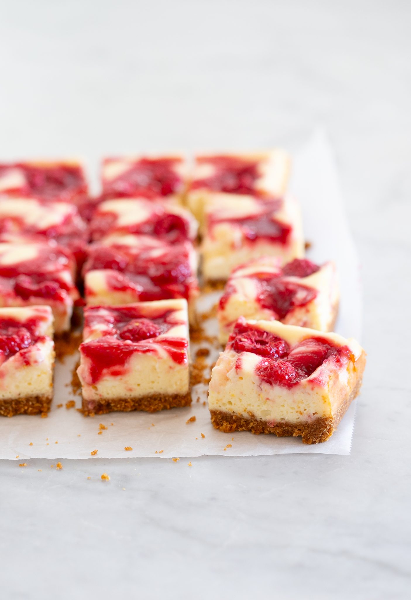 Raspberry Cheesecake Bars - The Baker Chick