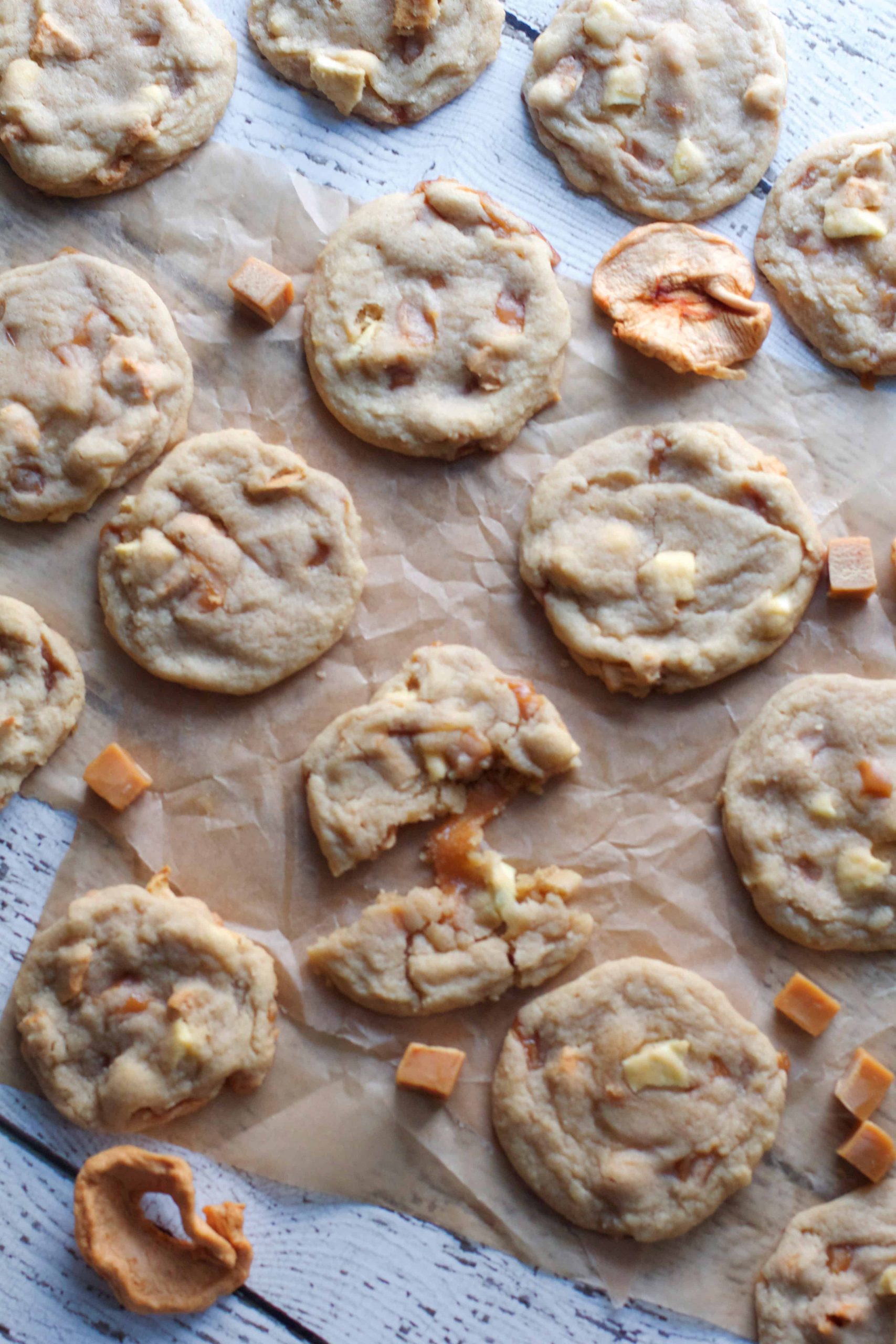 Chewy Caramel Apple Cookies - The Baker Chick