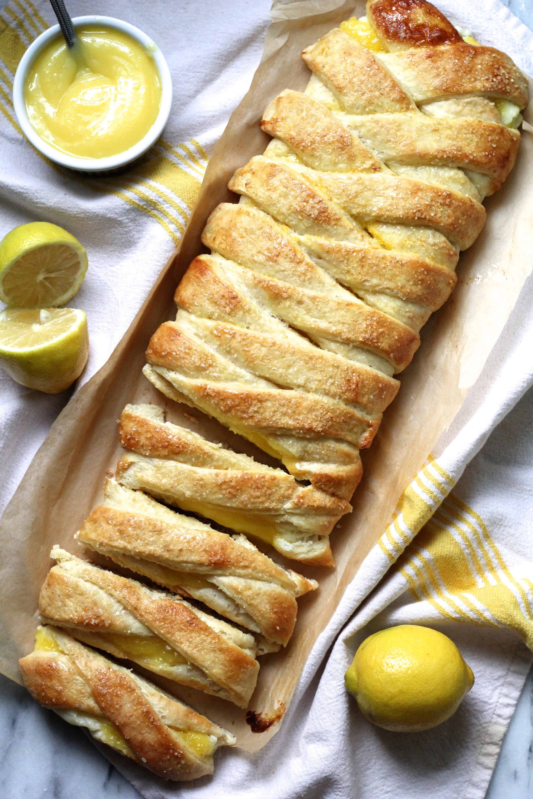 Braided Lemon Cheesecake Bread - The Baker Chick
