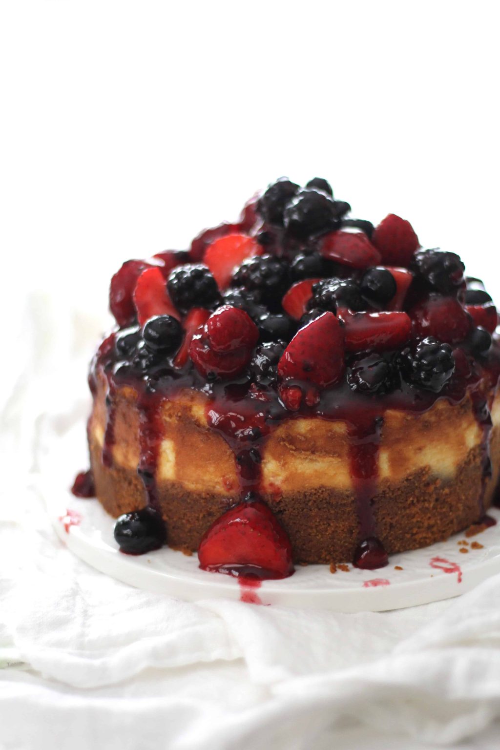 Mixed Berry Cheesecake - The Baker Chick