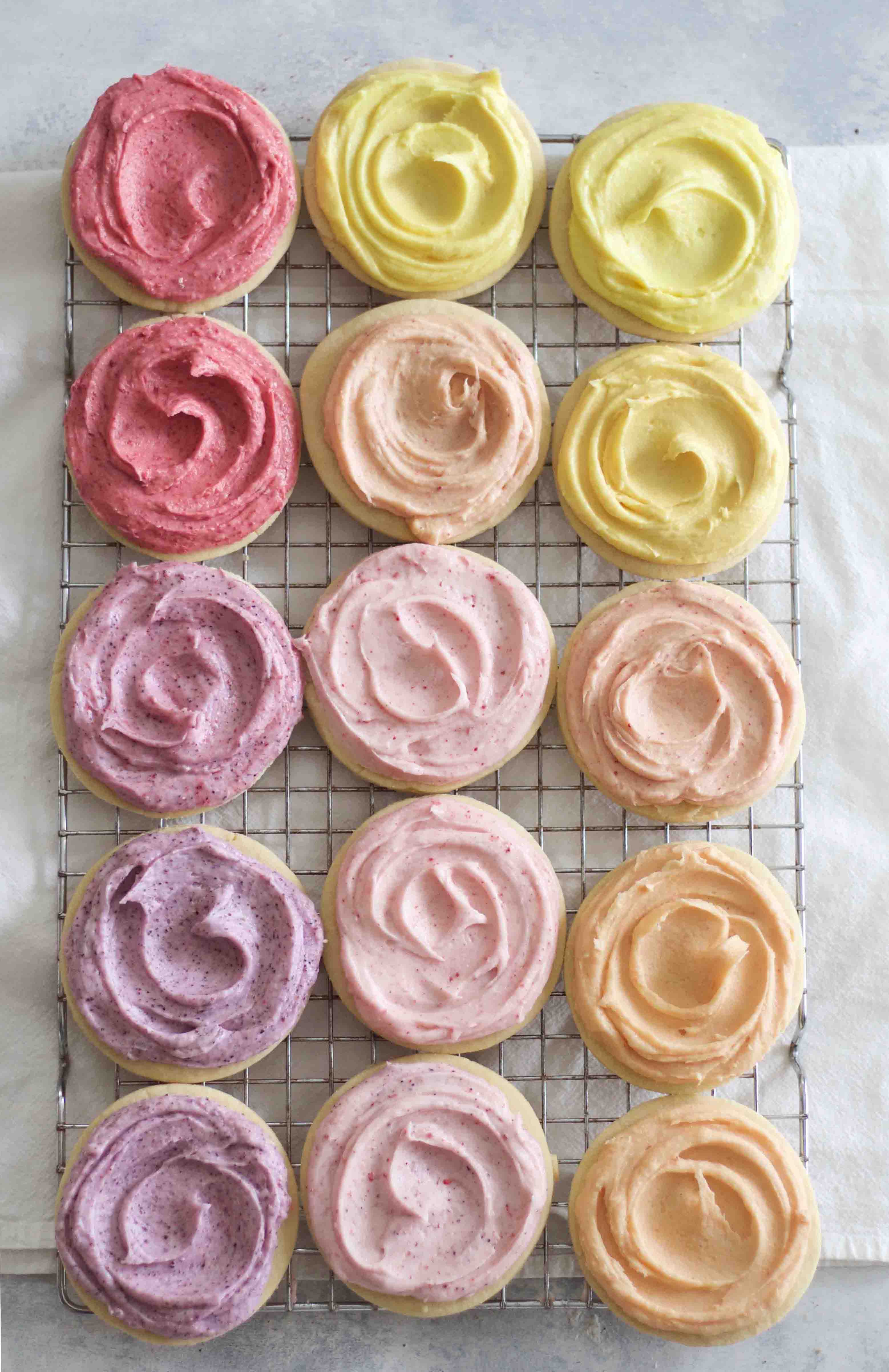Fruity Frosted Sugar Cookies - The Baker Chick