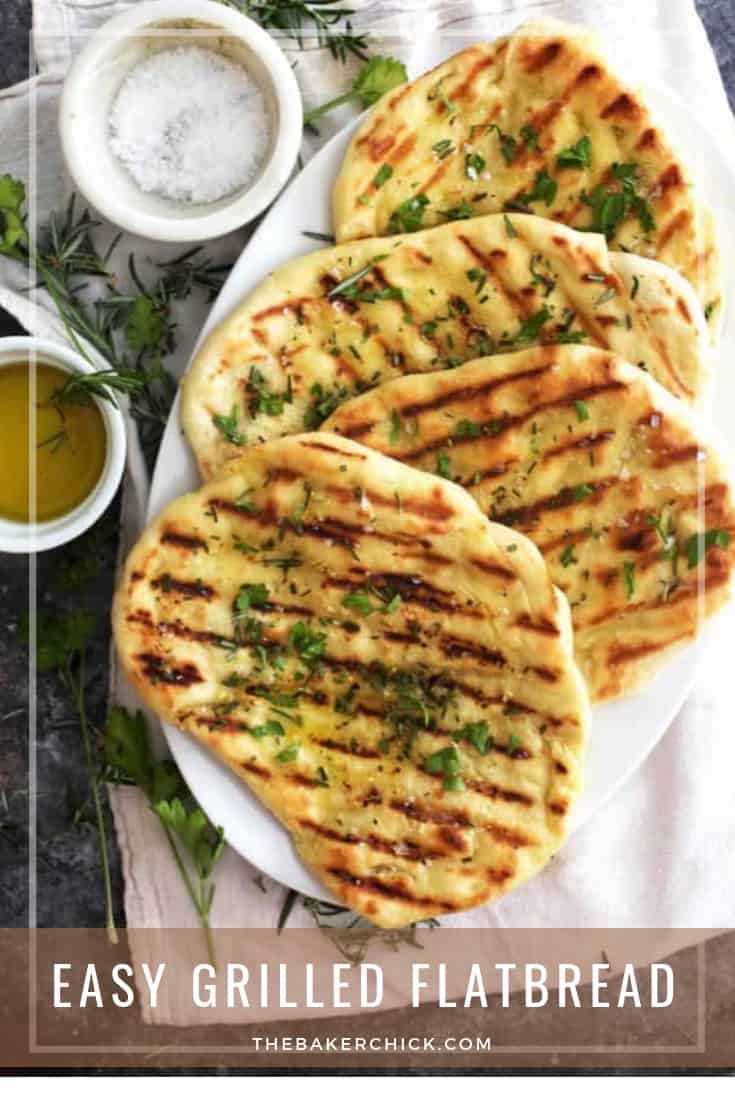 Easy Grilled Flatbread - The Baker Chick