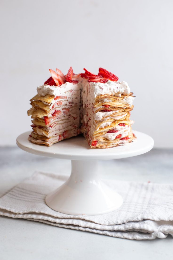 Strawberry Crepe Cake - The Baker Chick