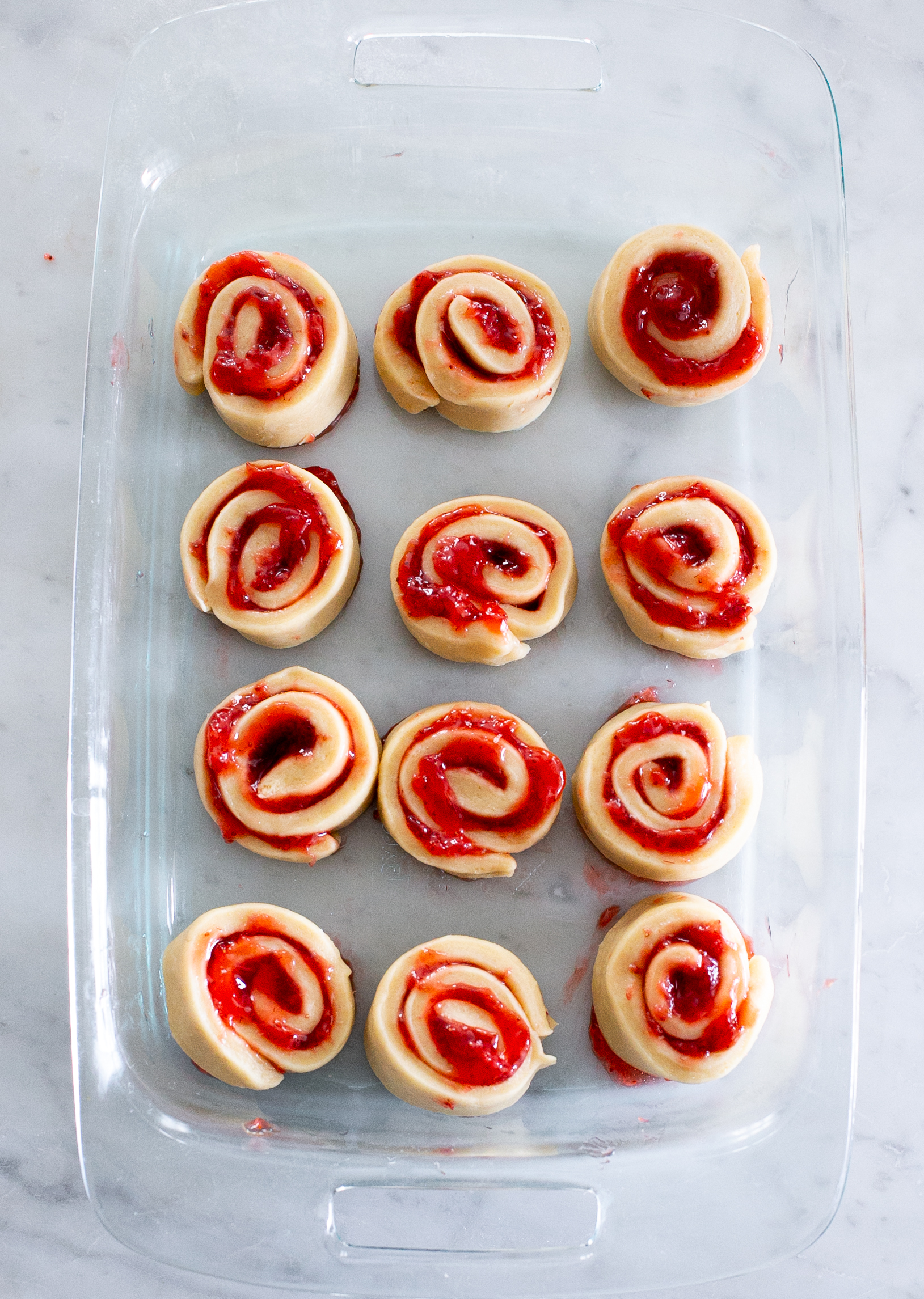 Strawberry Cinnamon Rolls - The Baker Chick