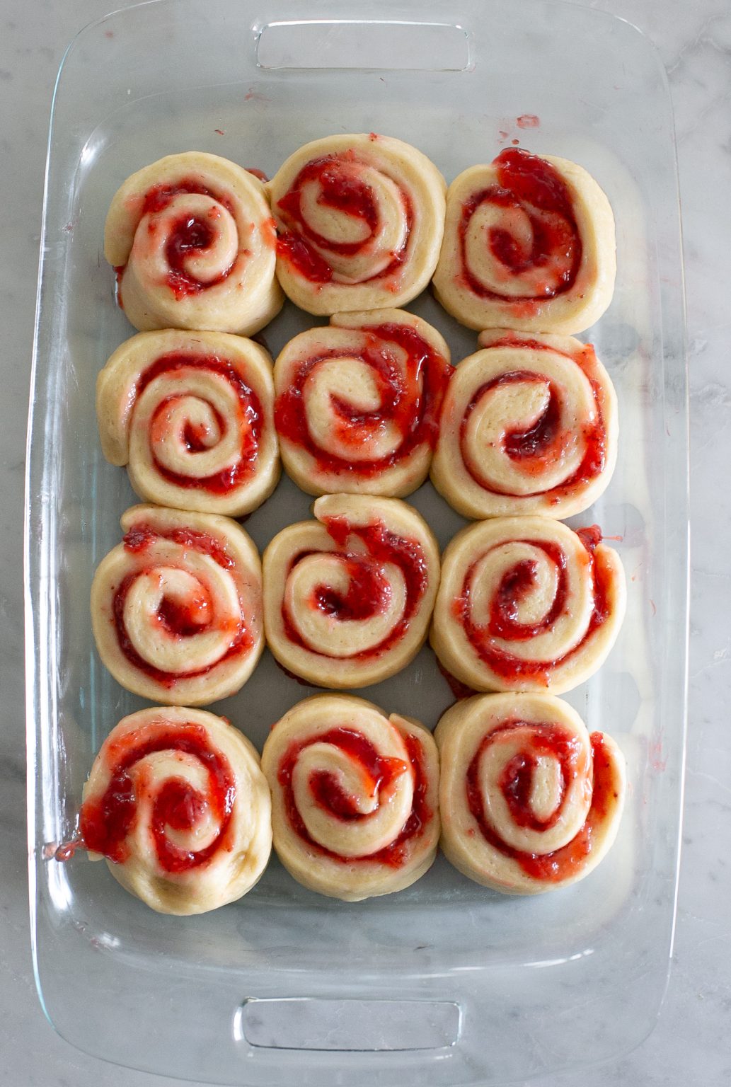 Strawberry Cinnamon Rolls - The Baker Chick