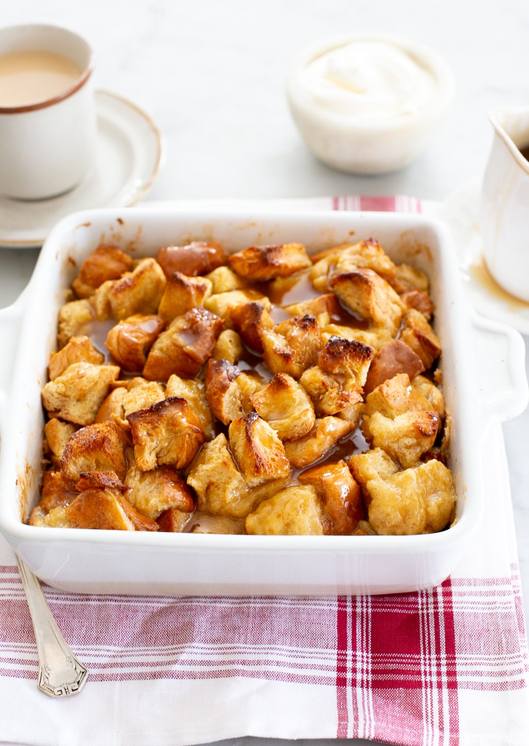 Bread Pudding with Rum Sauce - The Baker Chick