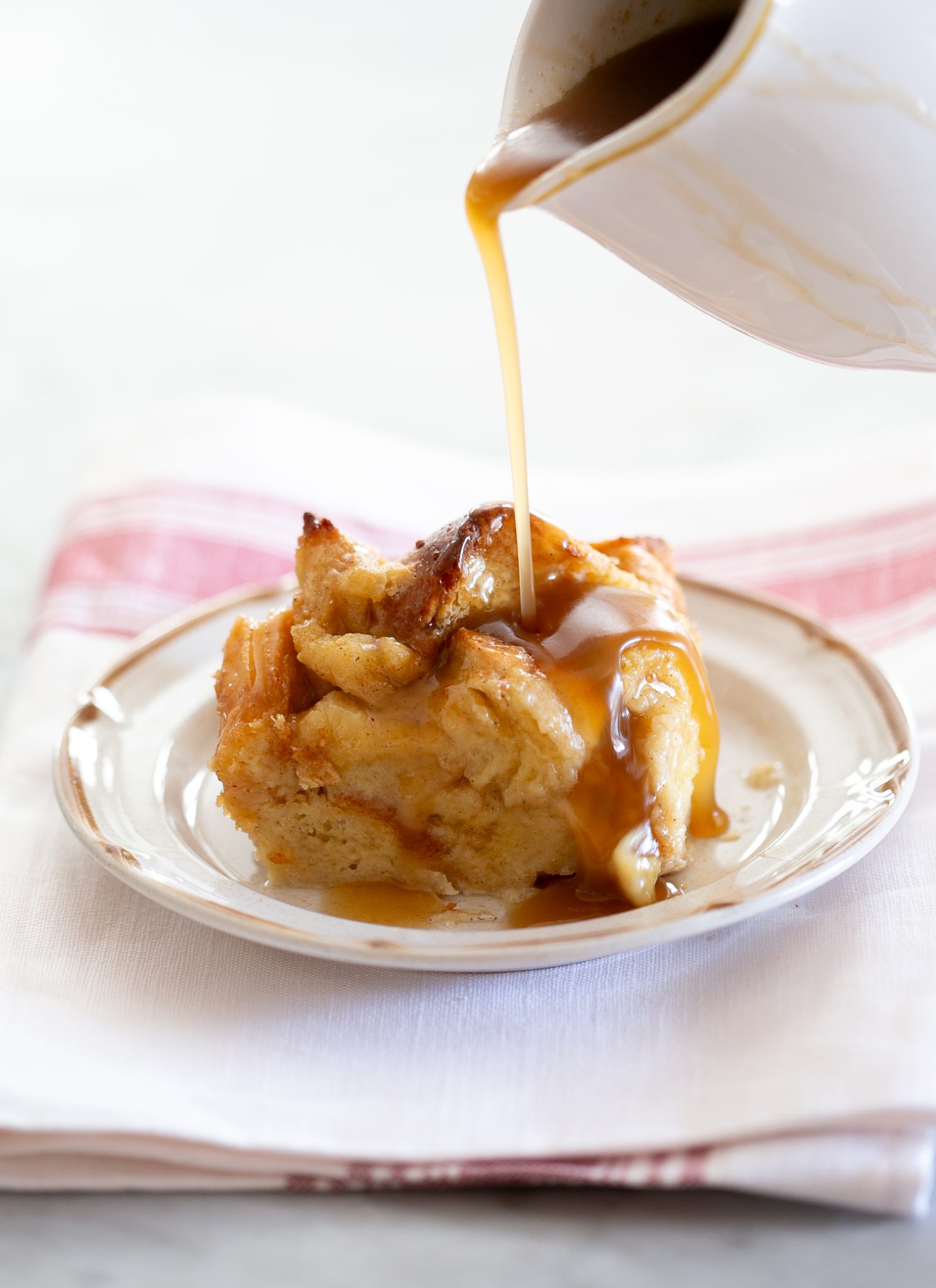 Bread Pudding with Rum Sauce - The Baker Chick